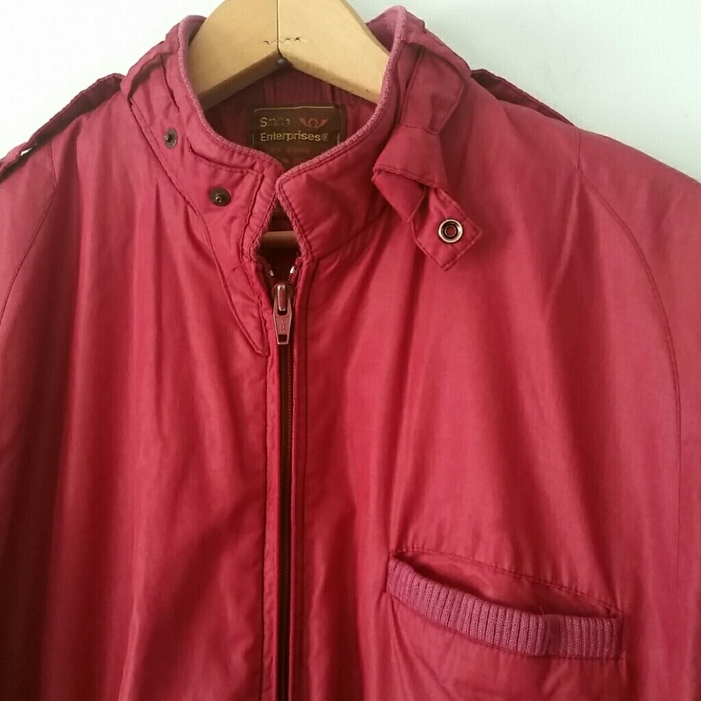 Maroon Jacket 80s Vintage Coat Members Only Style - Gem